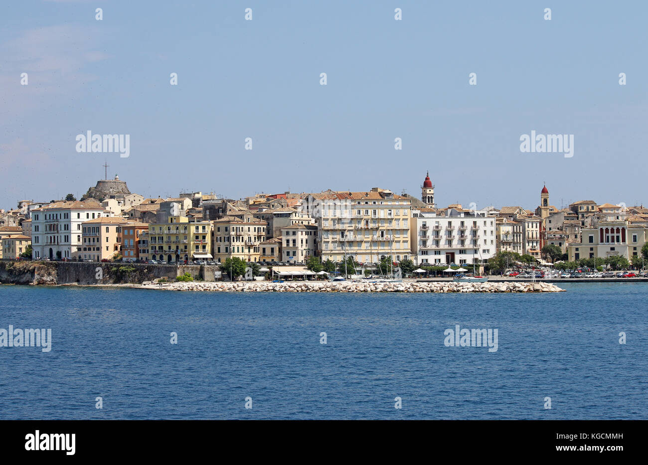 old Corfu town cityscape Greece Stock Photo - Alamy