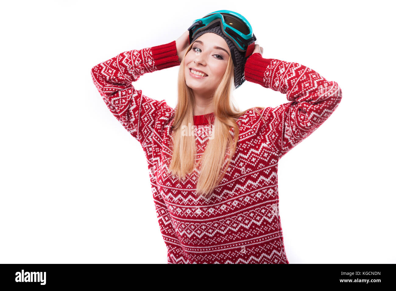 pretty girl in pullover Stock Photo - Alamy