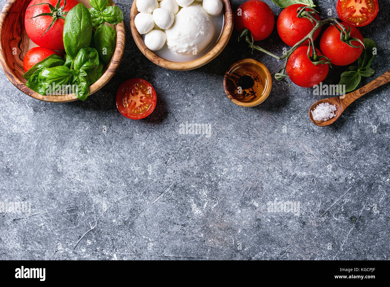 Ingredients for caprese salad Stock Photo - Alamy