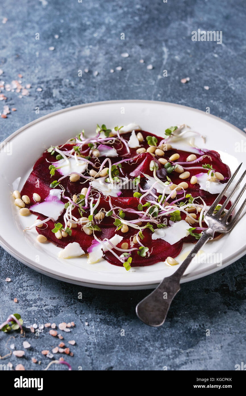 Beetroot carpaccio salad Stock Photo - Alamy