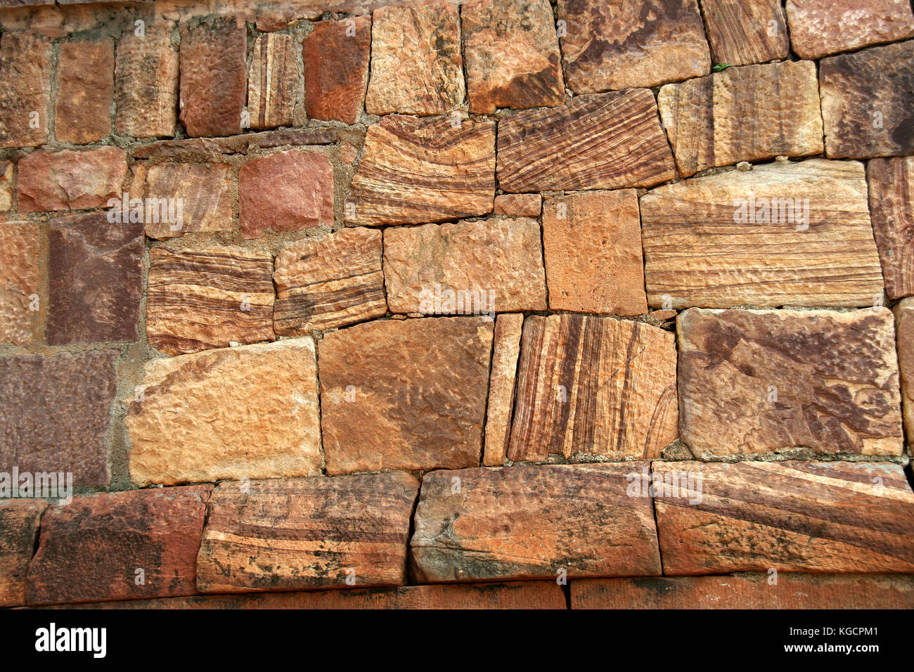 Beautiful grain structure and pattern of dressed red sandstone slabs ...