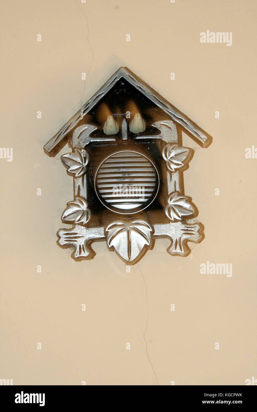 Electric call bell serving also as wall decor Stock Photo - Alamy