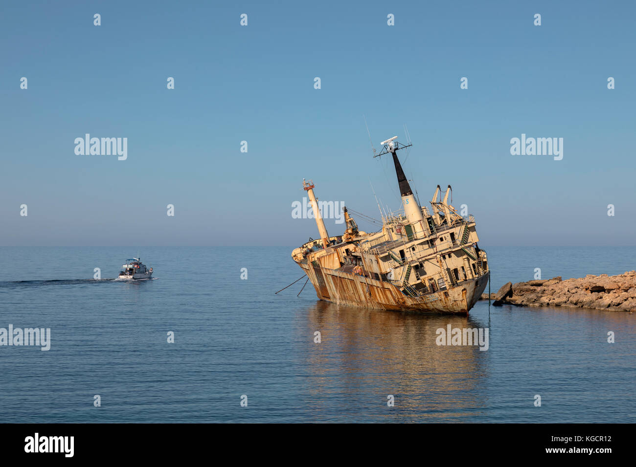 Edro III shipwreck, Pegeia, Paphos, Cyprus Stock Photo - Alamy