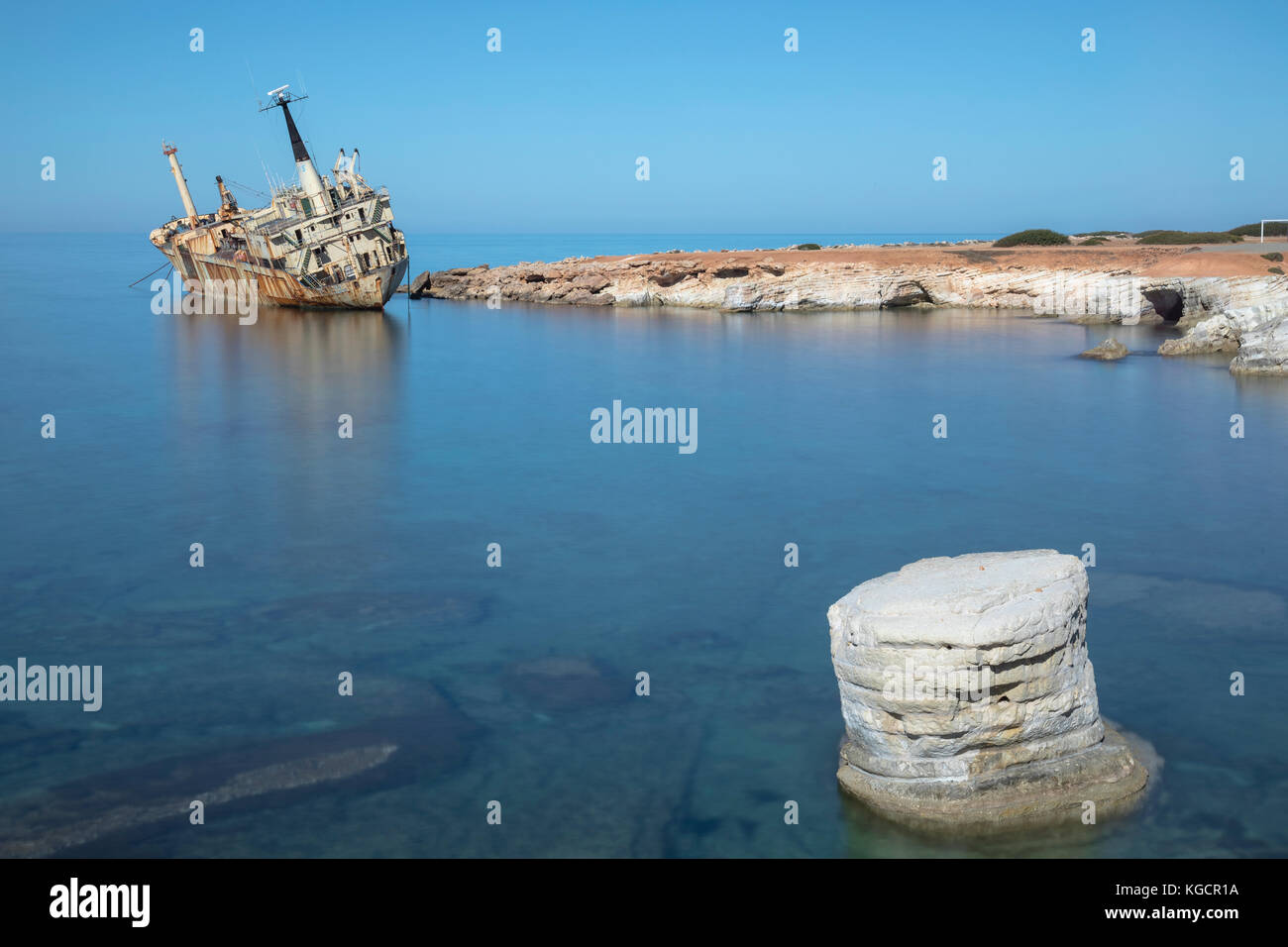 Edro III shipwreck, Pegeia, Paphos, Cyprus Stock Photo - Alamy