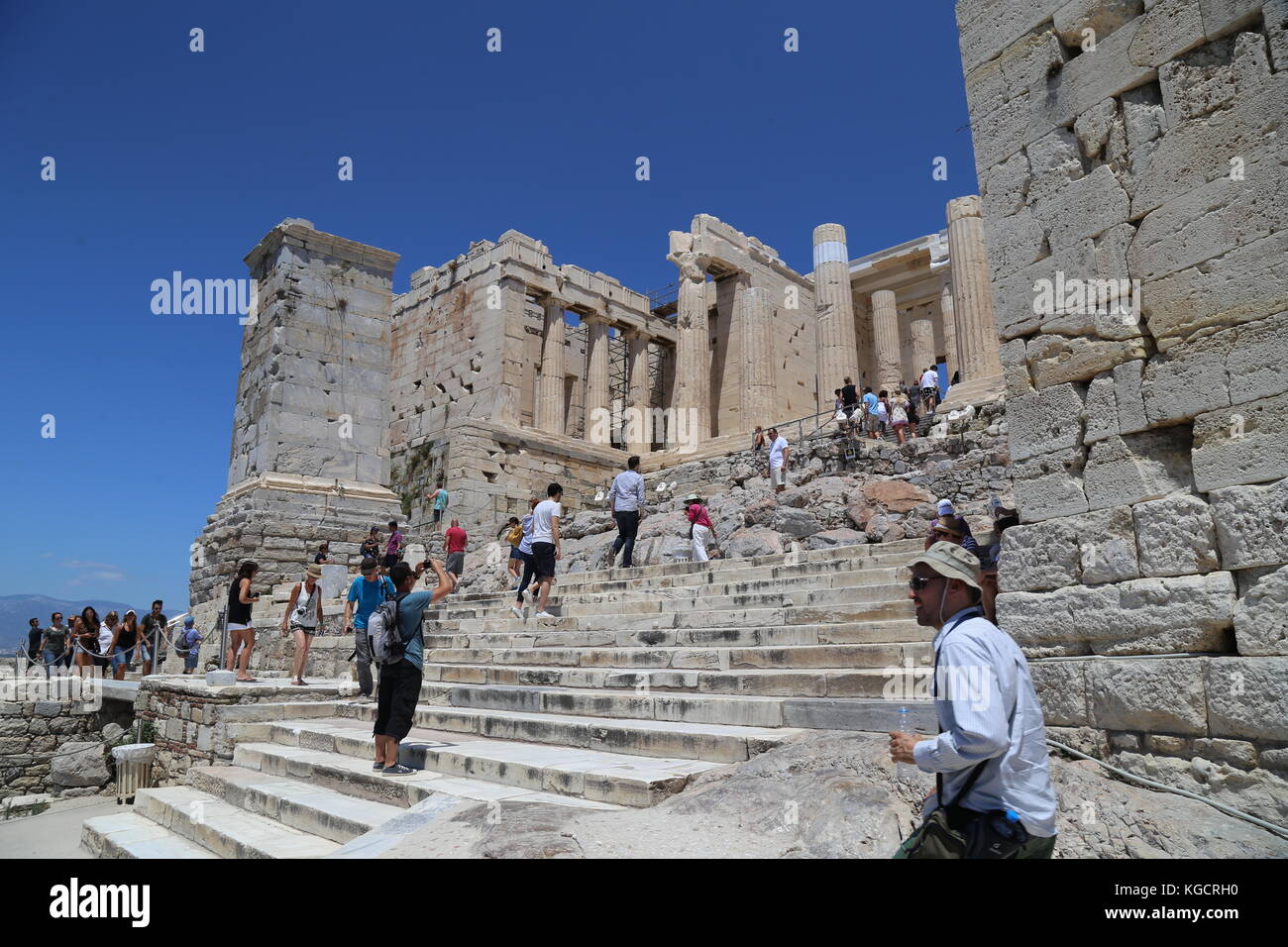 Athenian Acropolis - Propylaea Stock Photo - Alamy