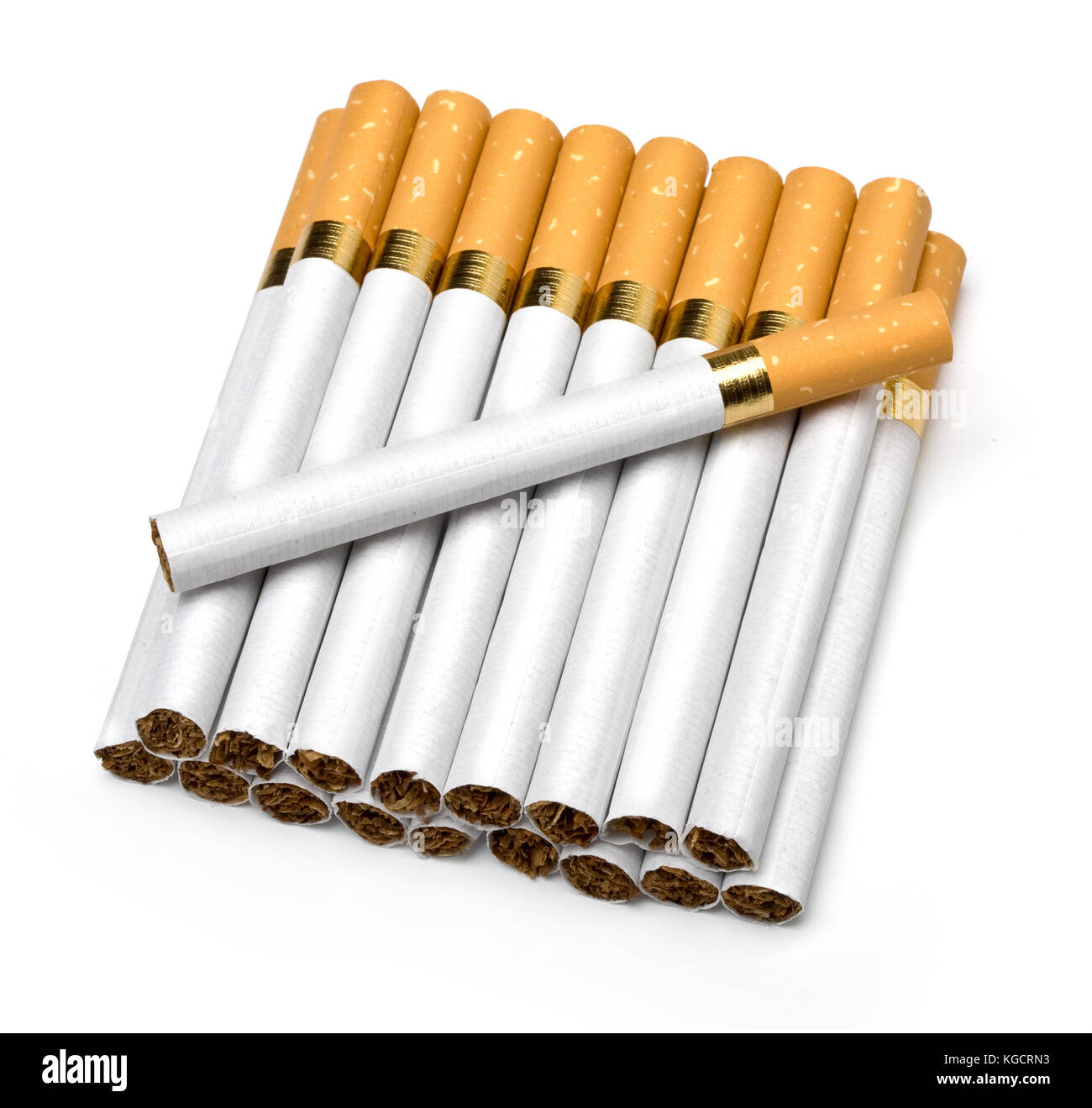 Tobacco cigarettes isolated on a white background with clipping path ...