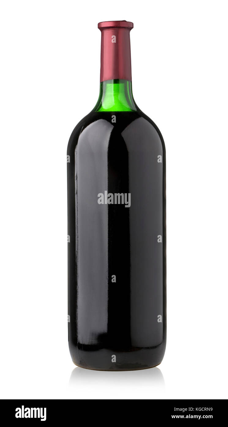big wine bottle isolated on white with clipping path Stock Photo - Alamy