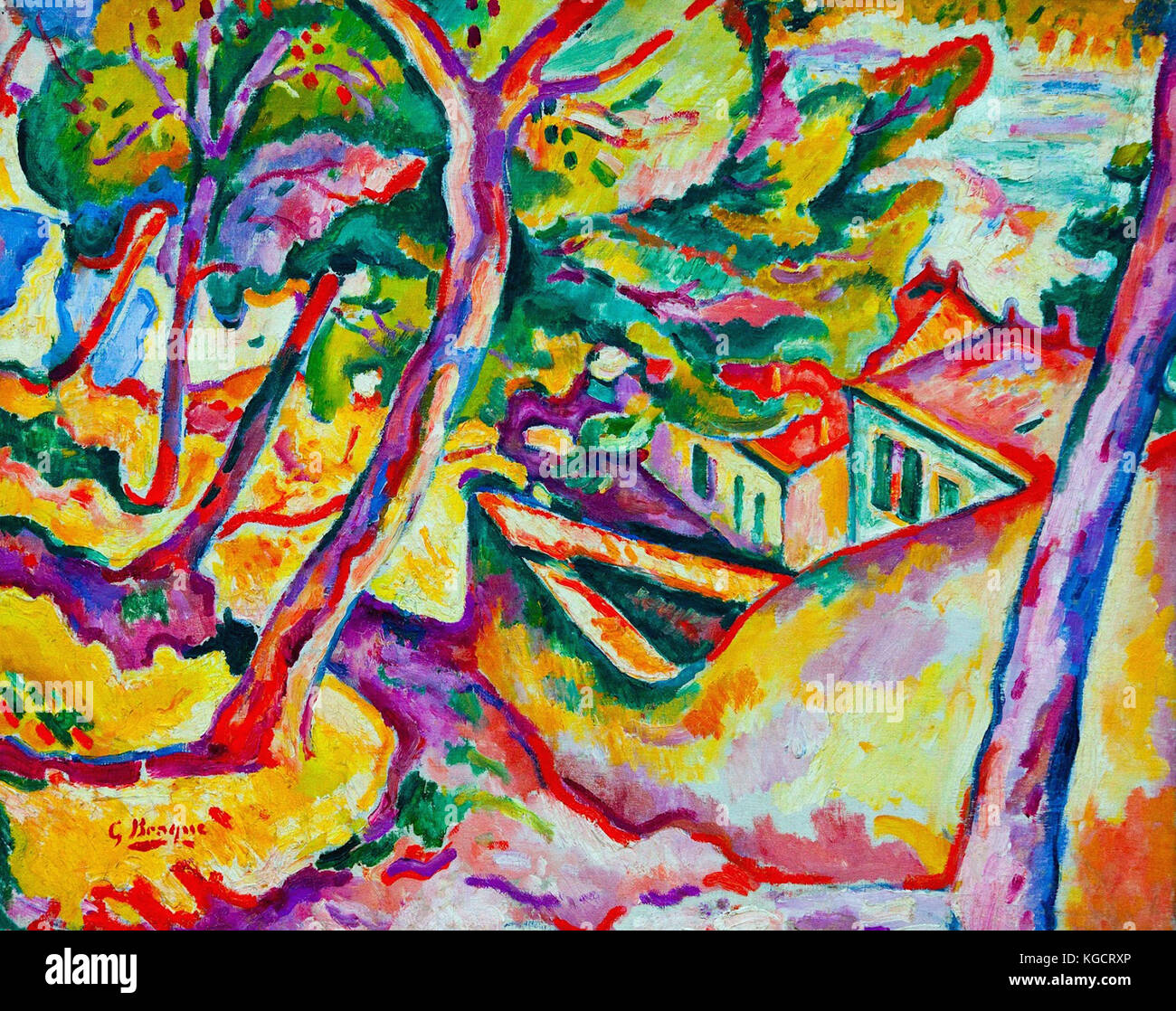 Georges Braque - Landscape at L'Estaque Stock Photo - Alamy