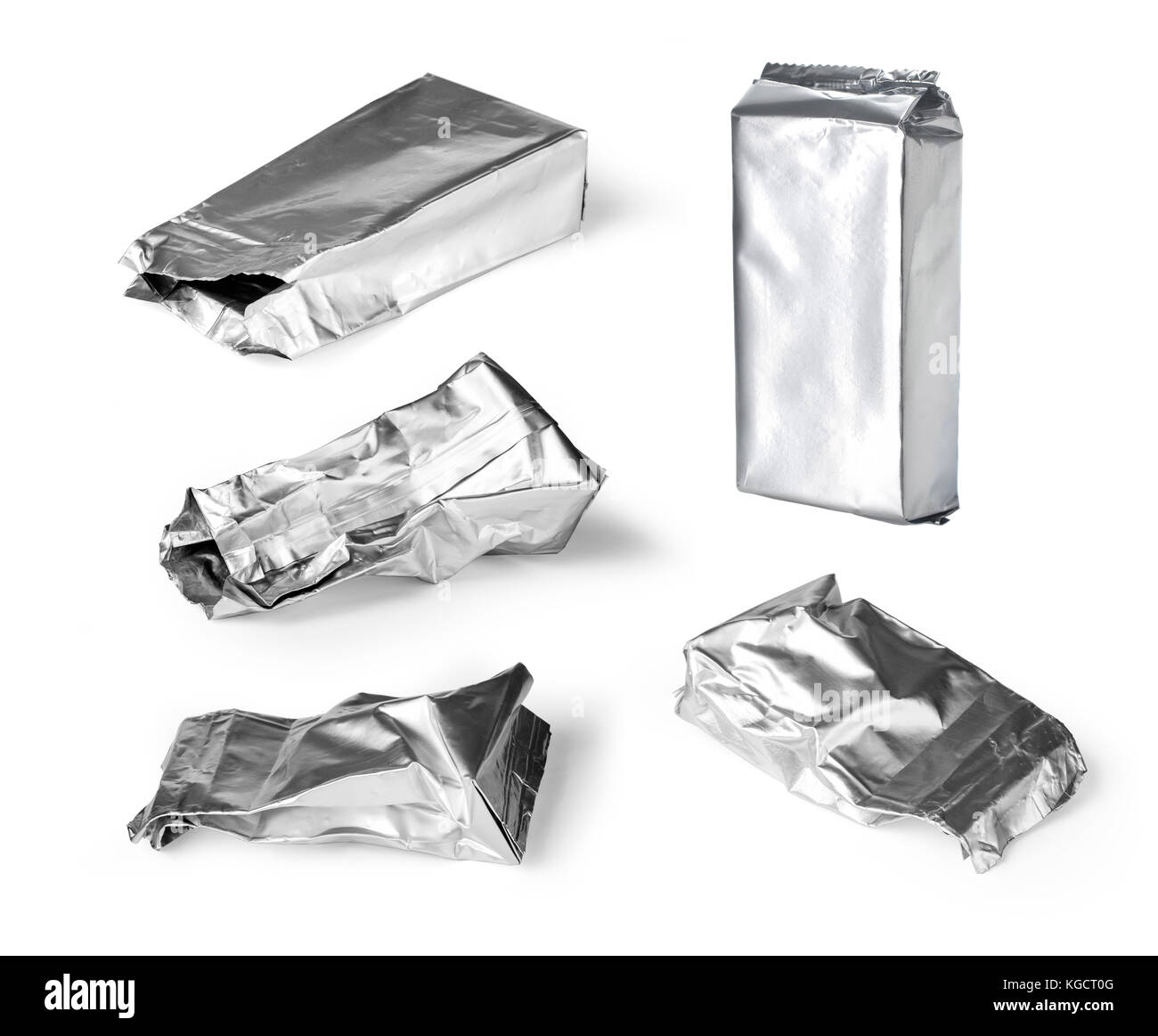 crumpled packaging isolated on white background Stock Photo - Alamy