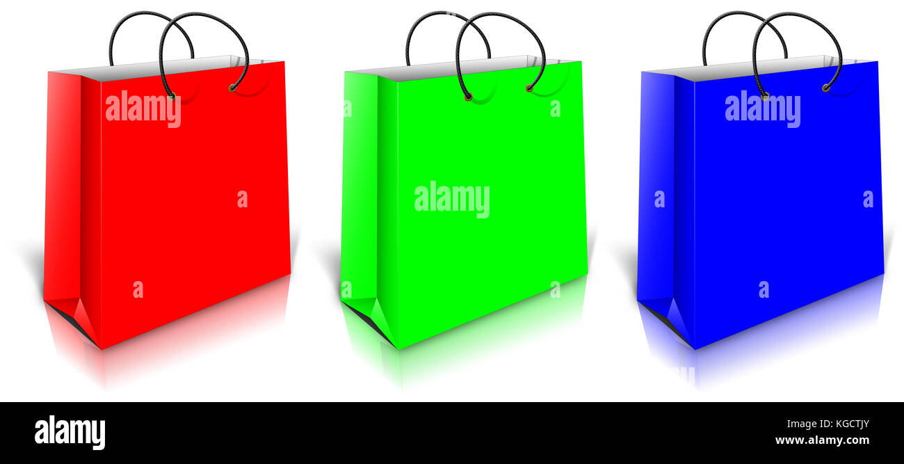 RGB Gift Bag on white Stock Photo - Alamy