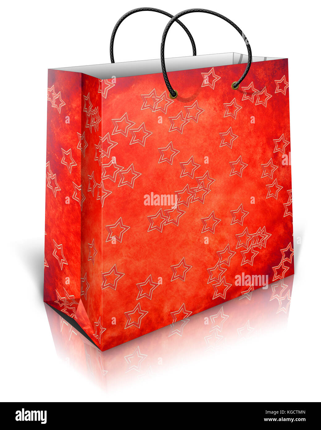 Gold gift bag isolated on white background Stock Photo - Alamy