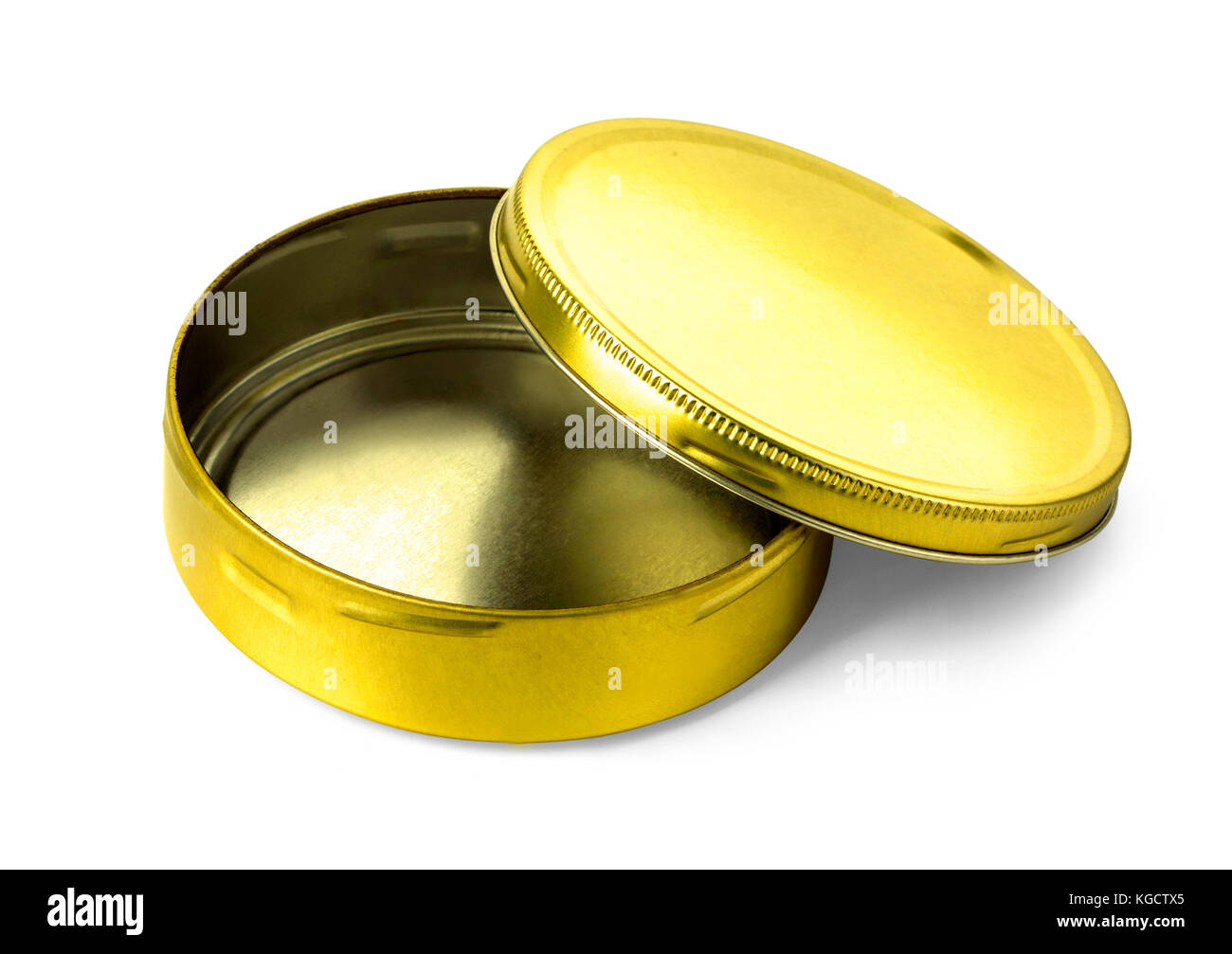 Empty golden metal box isolated on white with clipping path Stock Photo ...