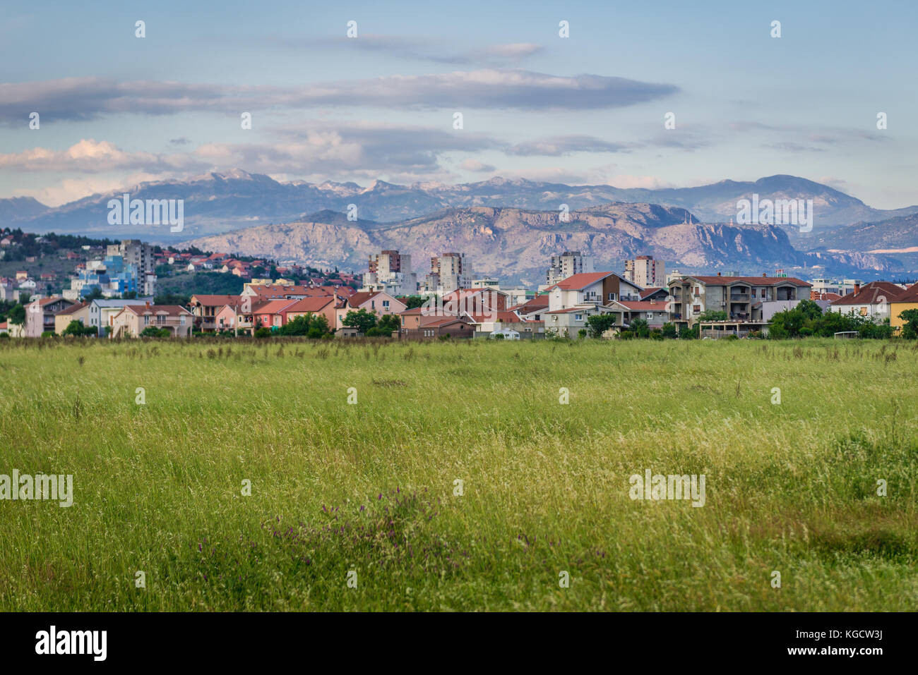 Podgorica, capital city of Montenegro - view from city outskirts Stock ...