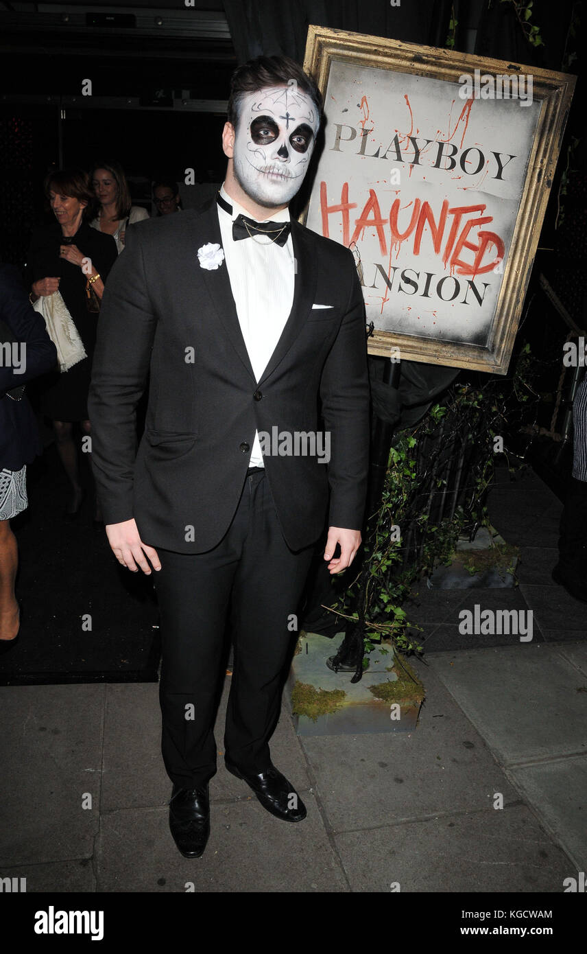 London, UK. Richard Hadfield at the Haunted Mansion Halloween party ...