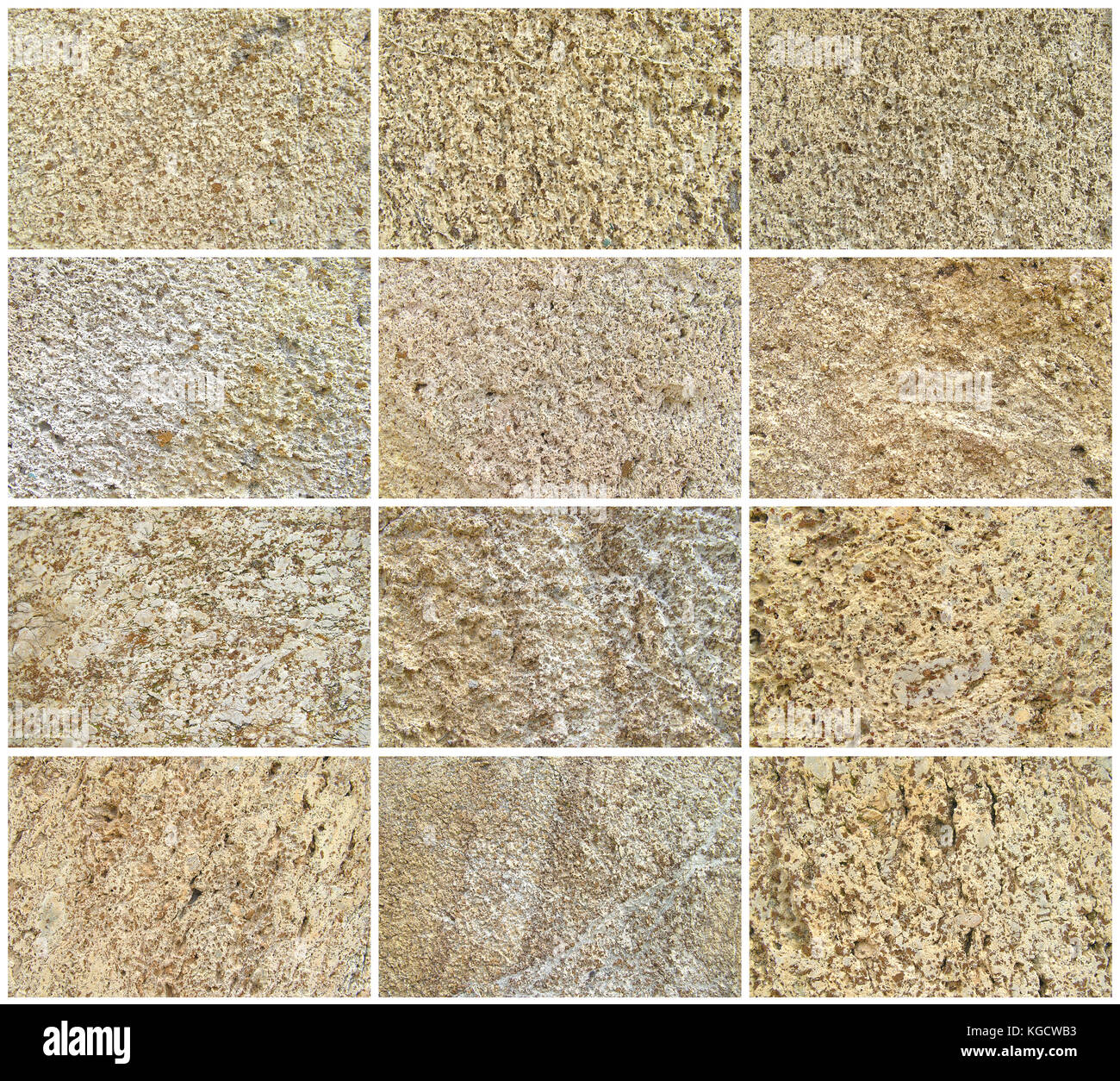 Twelve Natural Limestone Background or textures. The real color ...