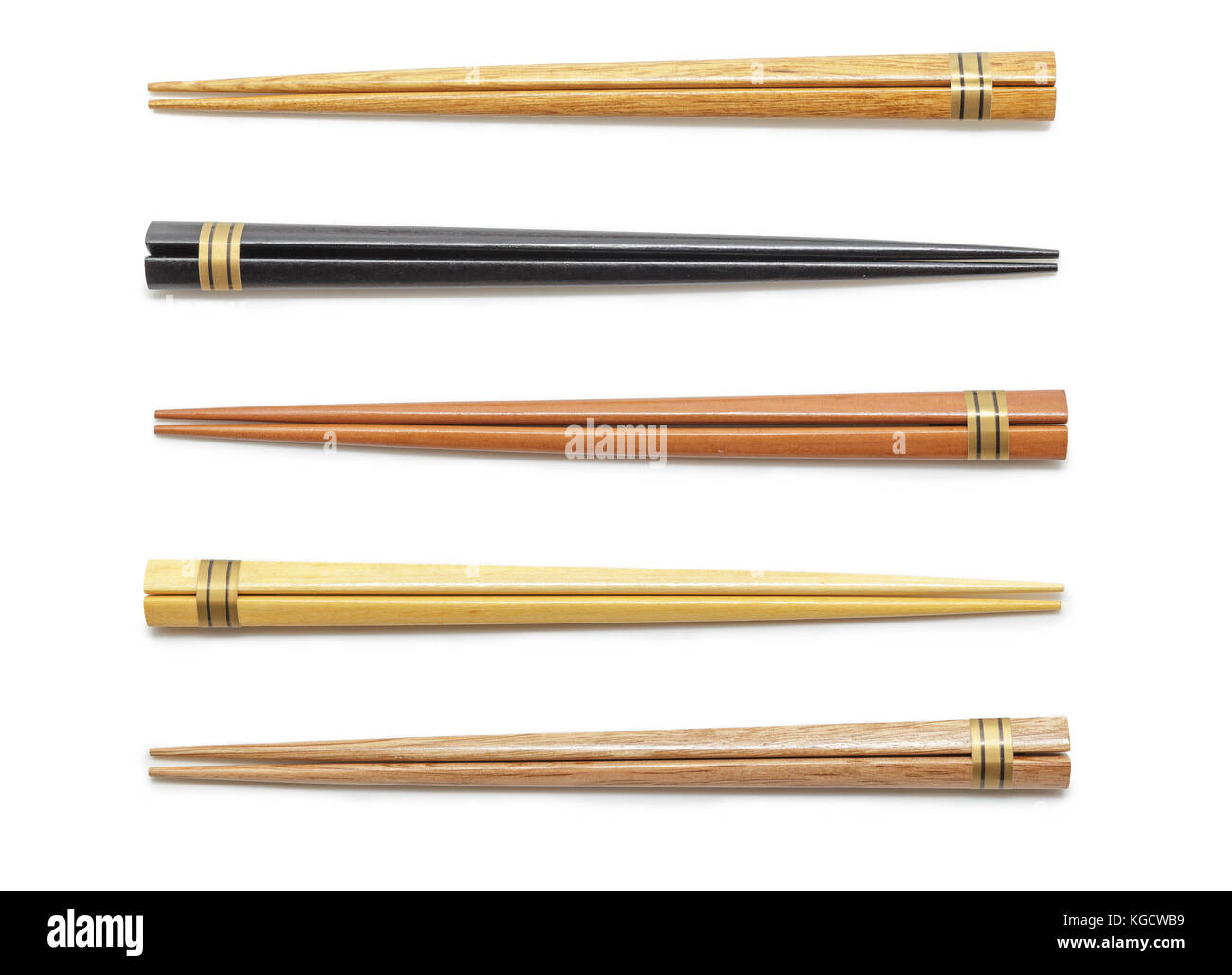Elegant collection wooden chopsticks isolated on white background Stock ...