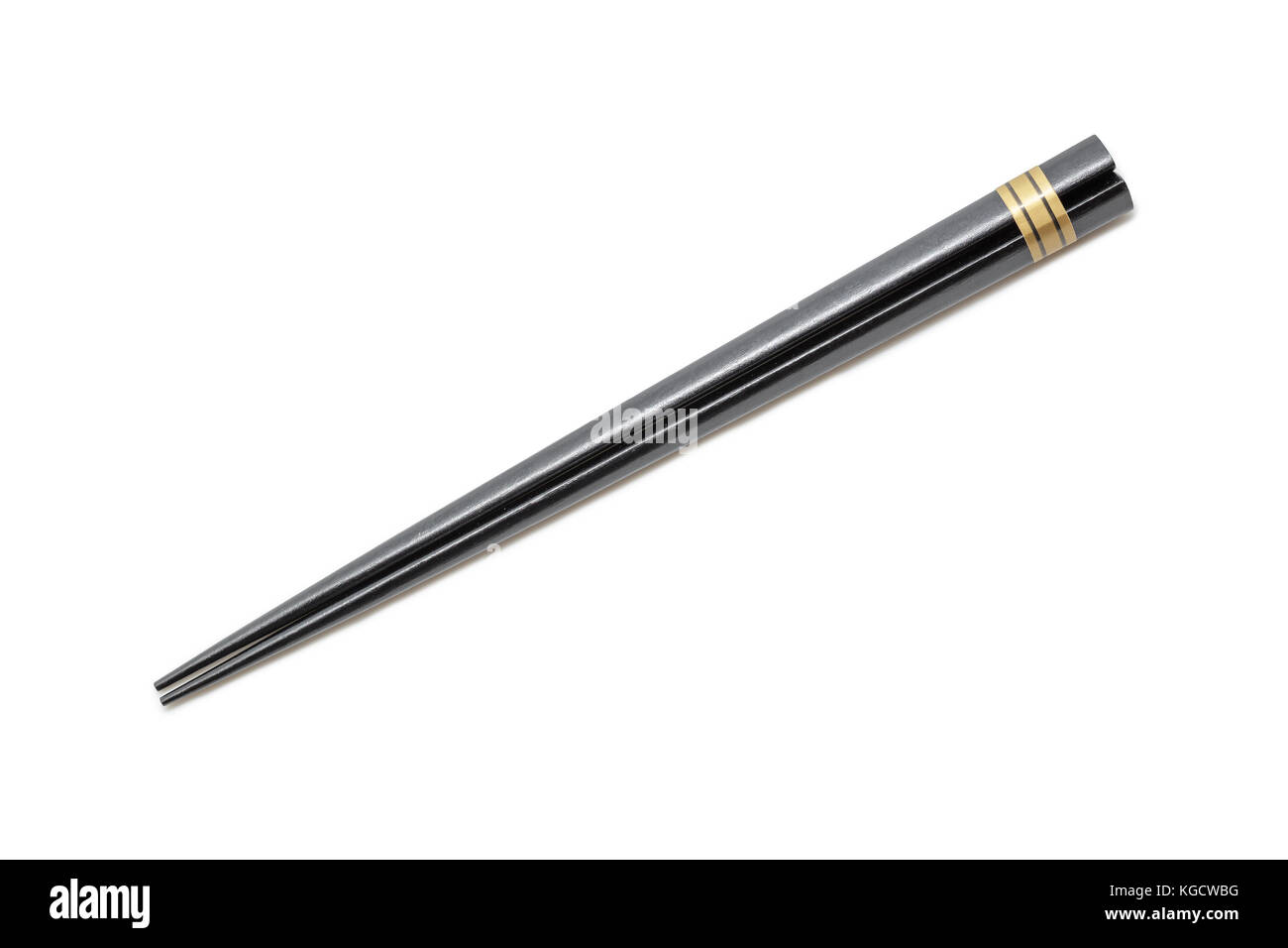 Elegant black Wooden chopsticks isolated on white background Stock ...