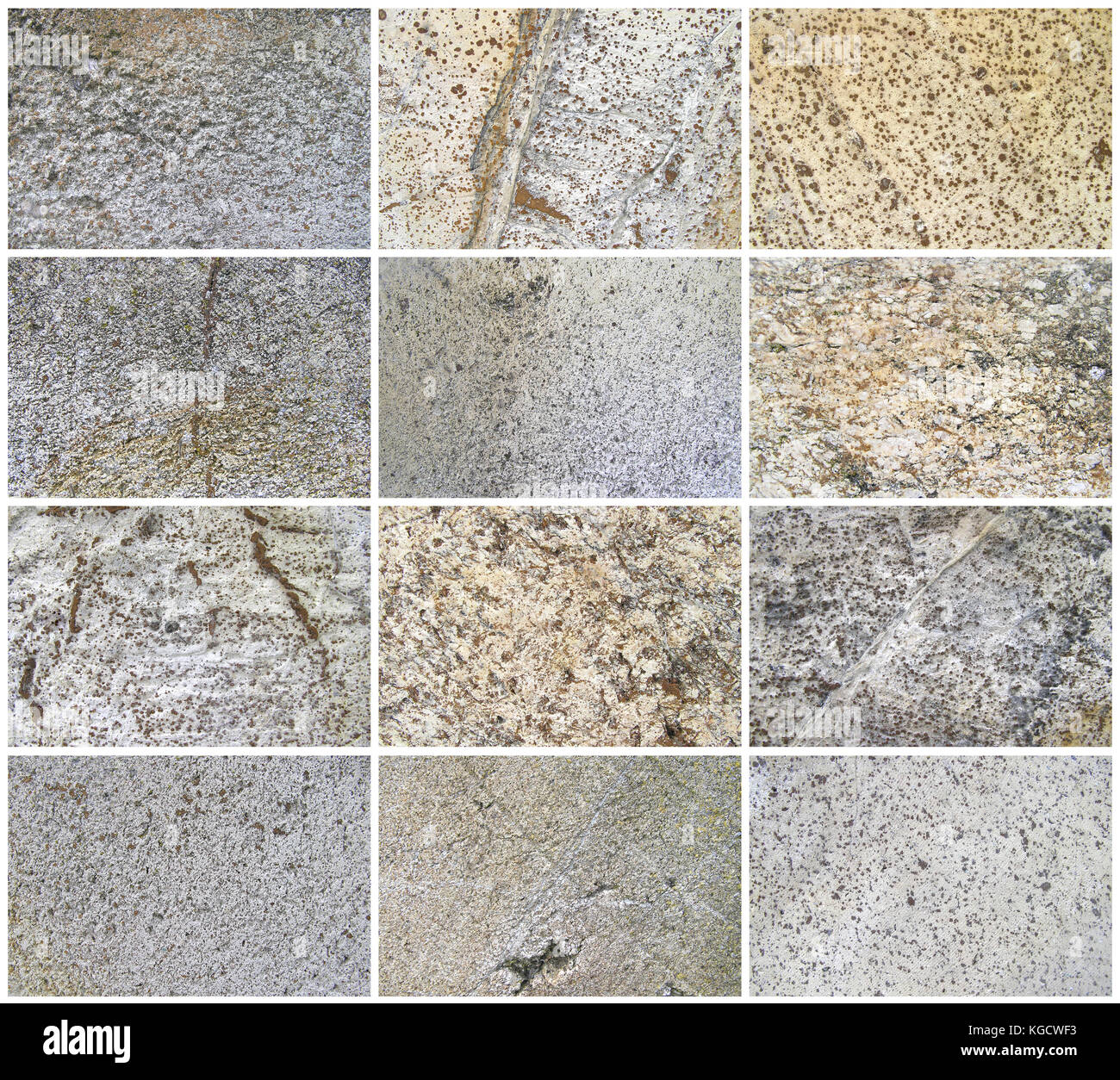 Twelve Natural Limestone Background or textures. The real color ...