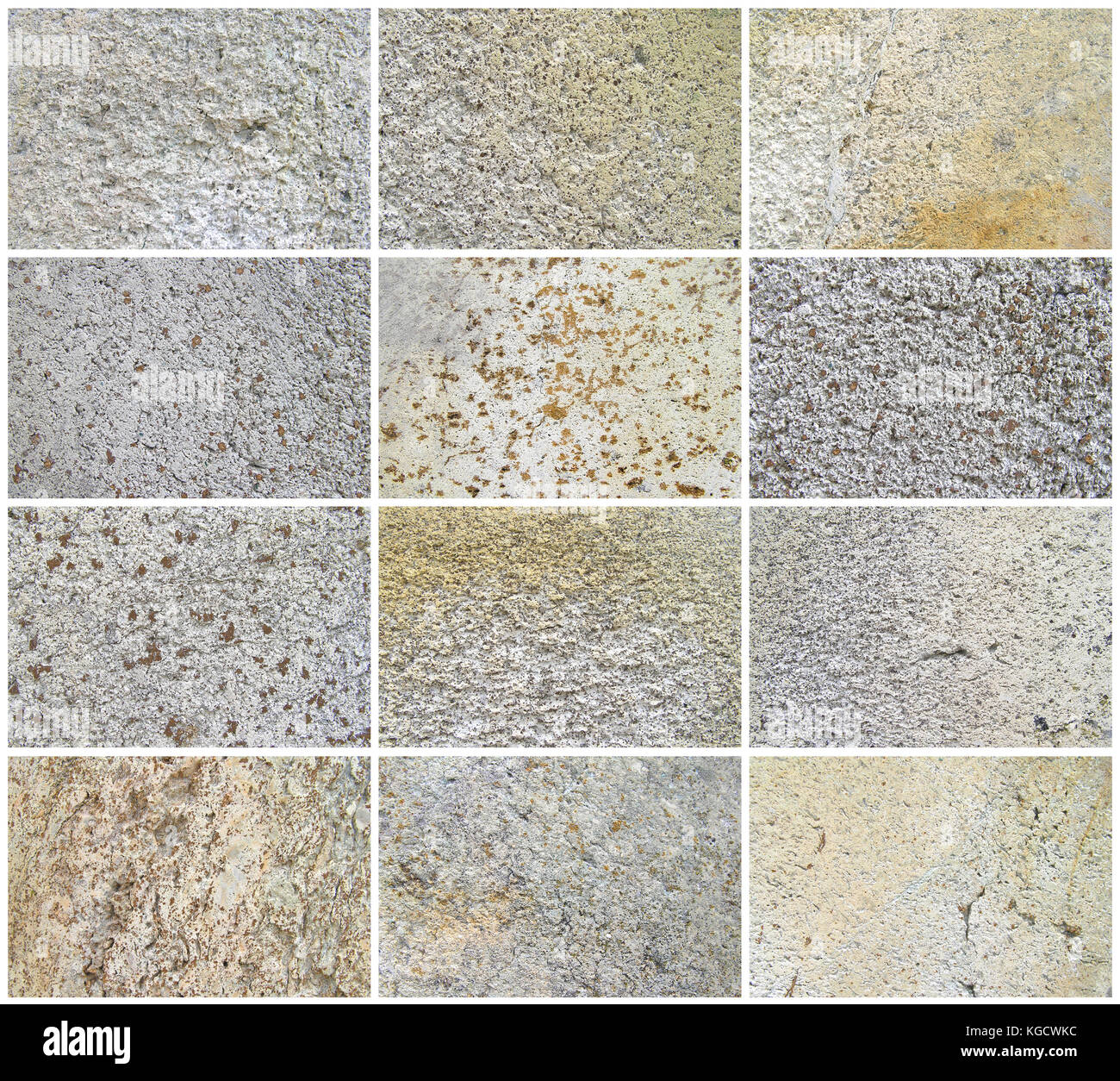 Twelve Natural Limestone Background or textures. The real color ...