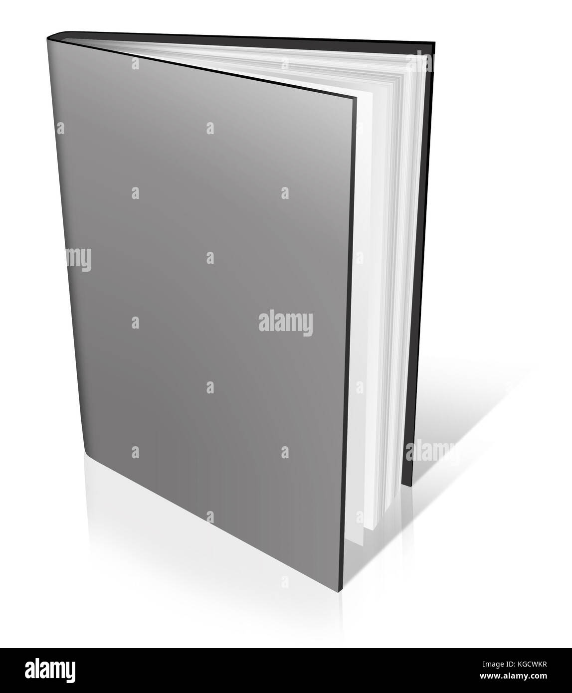 Grey empty book template on white background Stock Photo - Alamy