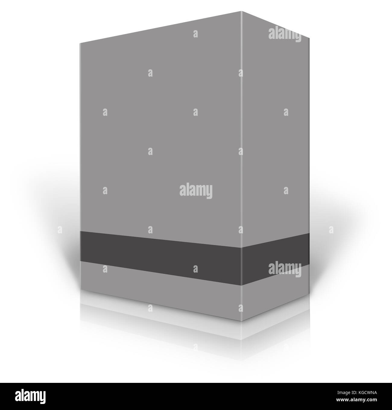 Grey blank box isolated on white background ready to be personalized by ...