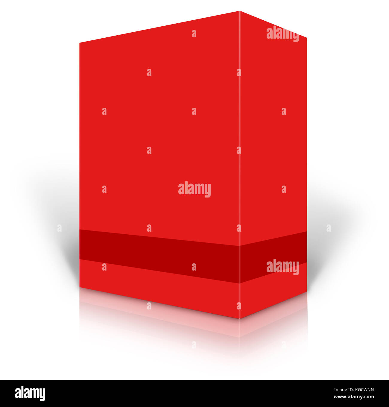 Red blank box isolated on white background ready to be personalized by ...