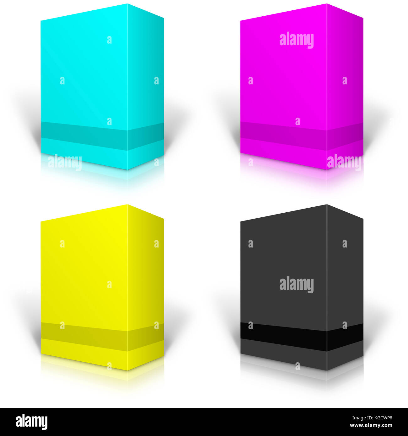 CMYK blank box isolated on white background ready to be personalized by ...