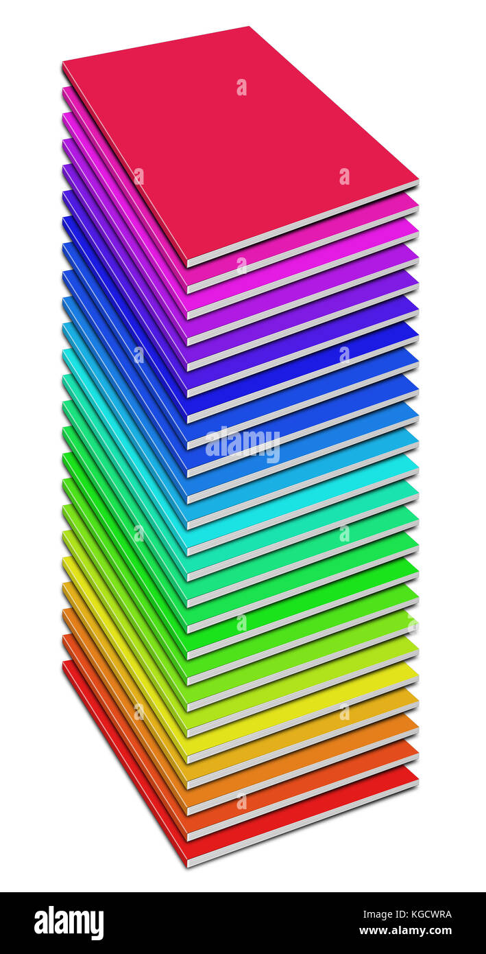 Many colored blank magazine cover. Isolated on white Stock Photo - Alamy
