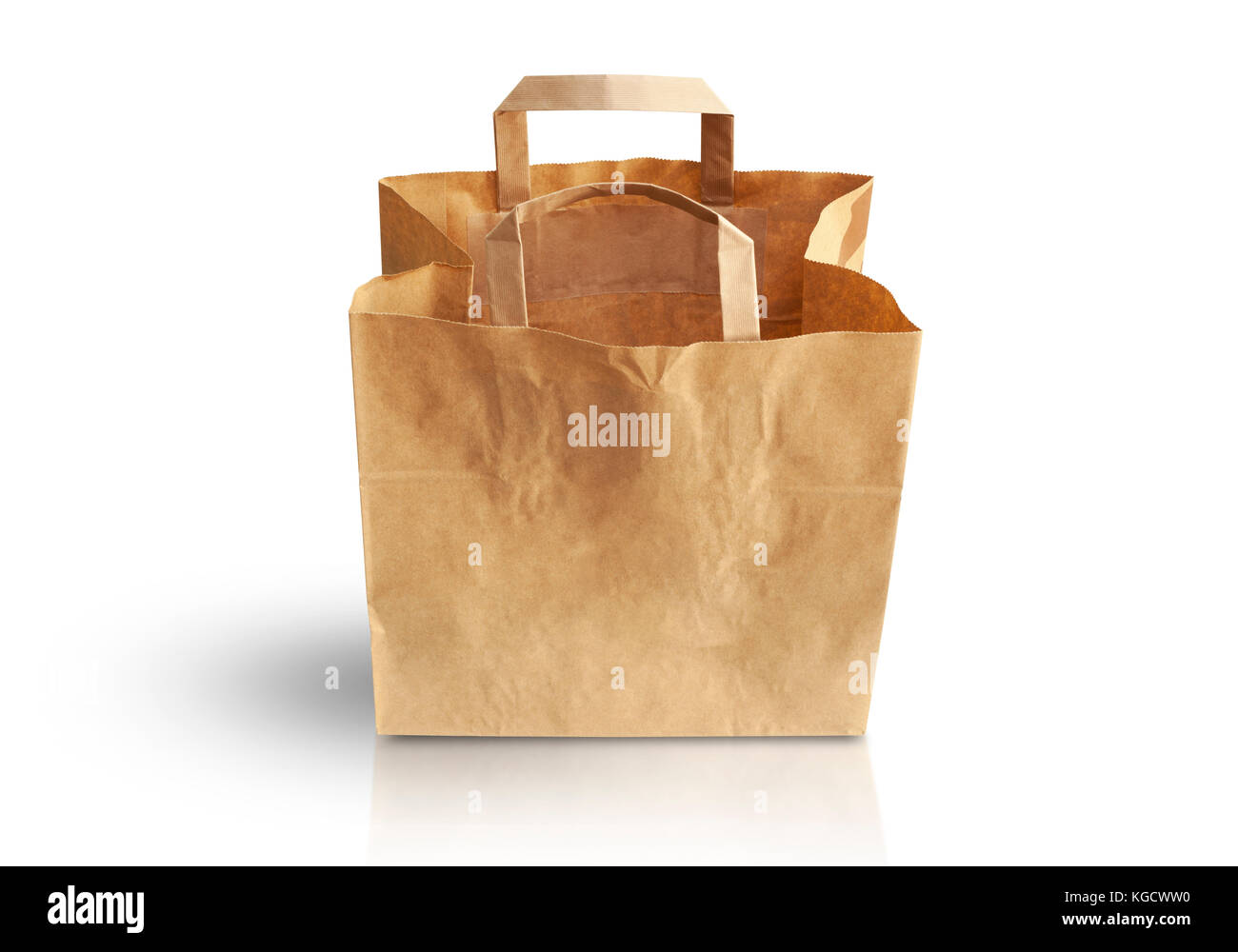 Craft paper bag isolated on white background. With clipping path Stock ...