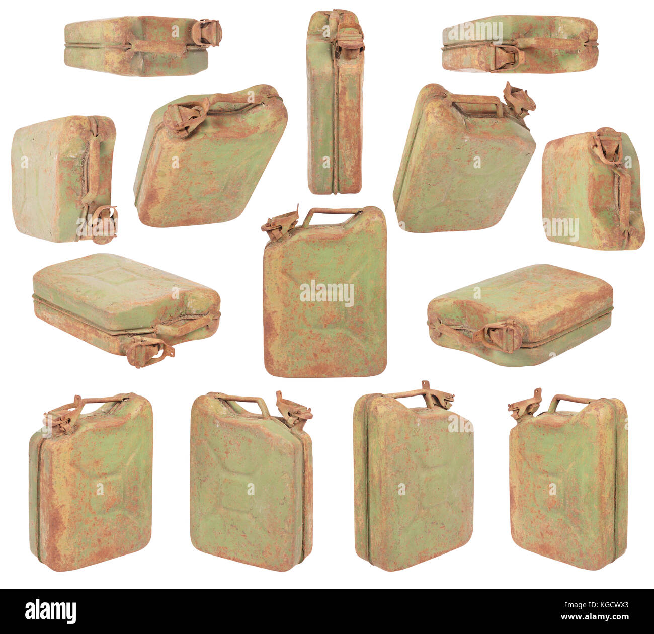 Green jerrycan isolated on white. Clipping path included Stock Photo ...