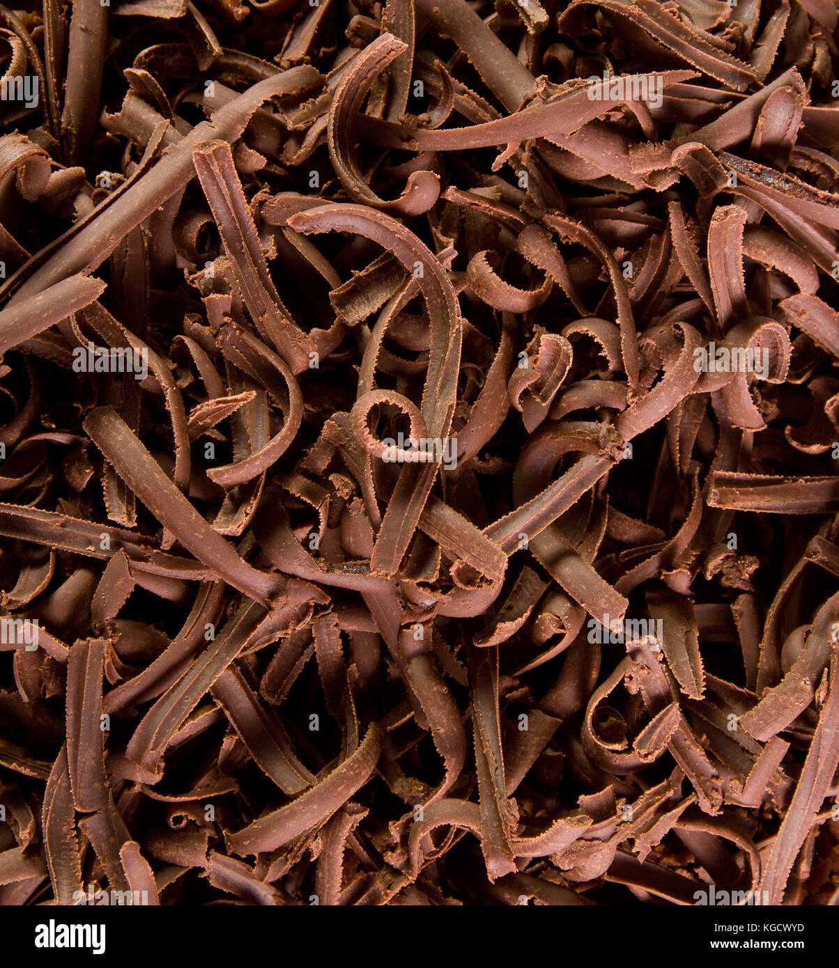 Chocolate shavings shot from above Stock Photo - Alamy
