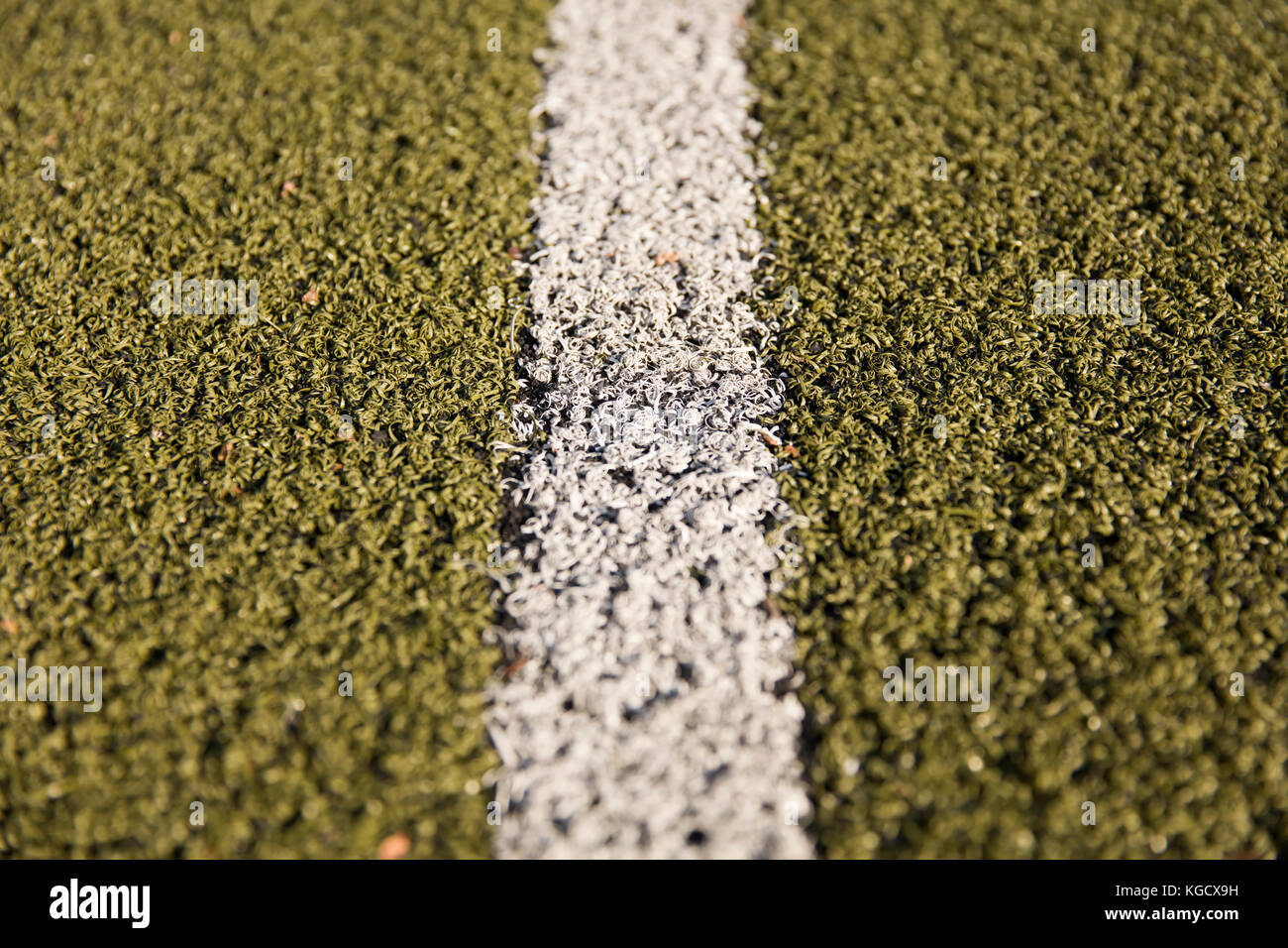 Closeup detail of the white line on artificial grass Stock Photo - Alamy
