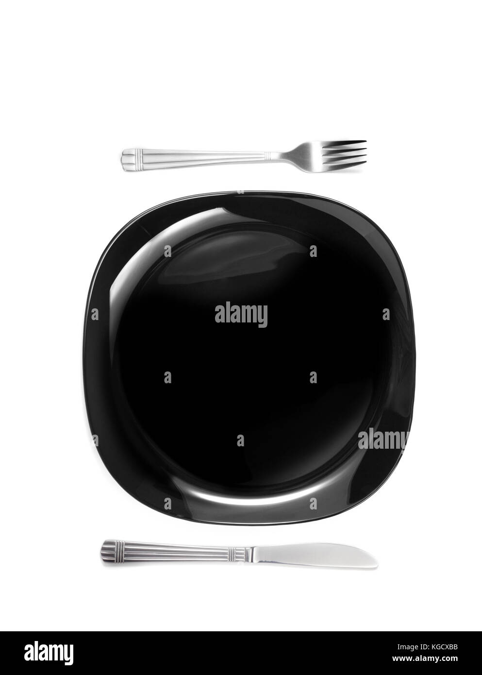 Black cutlery set knife Cut Out Stock Images & Pictures - Alamy