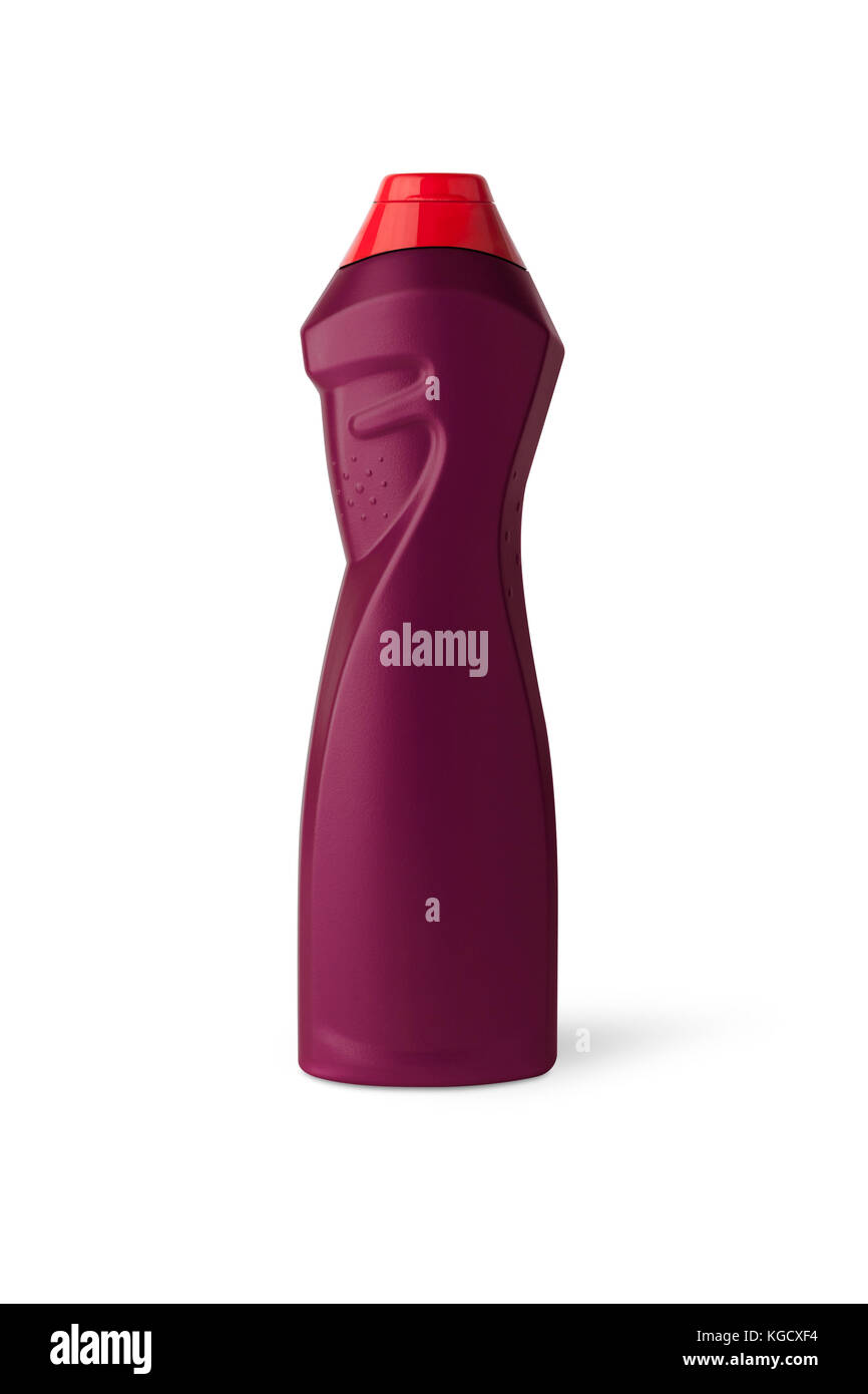 Plastic bottle. Maroon color isolated on white background. With ...