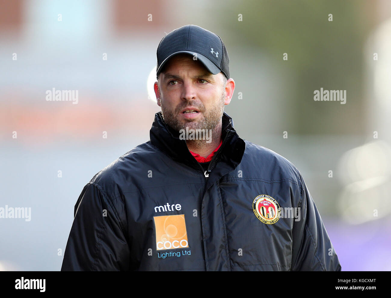 Heybridge Swifts Manager Jody Brown prepares for kick off during the ...