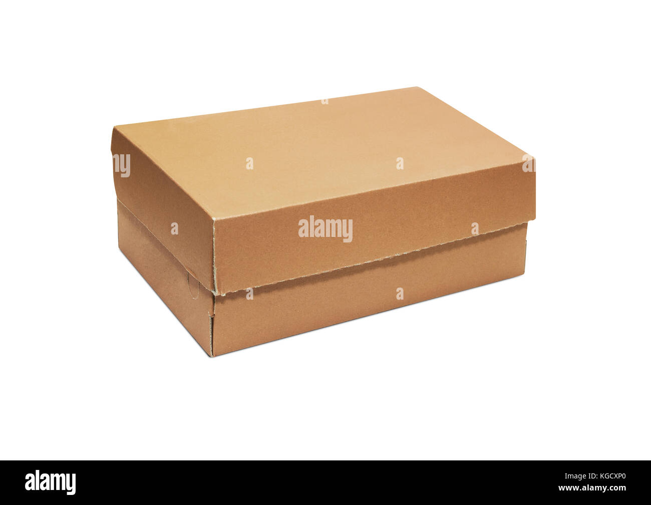 Empty Brown Cardboard box with opened lid isolated on white background ...