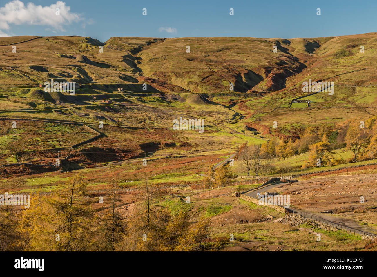 North Pennine landscape, the remains of the Coldberry lead mine near ...