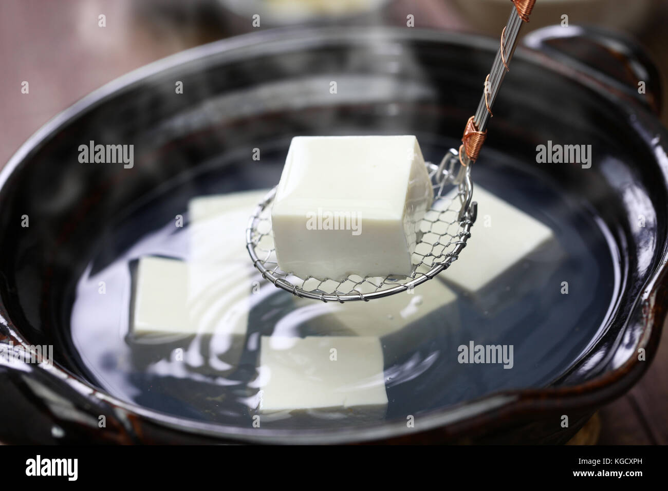 Yudofu, boiled tofu, bean curd hot pot, japanese cuisine Stock Photo ...