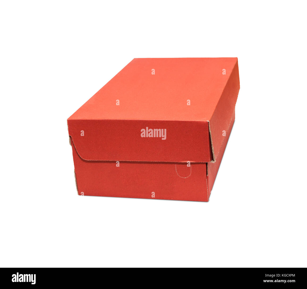 Empty Red Cardboard box with opened lid isolated on white background ...