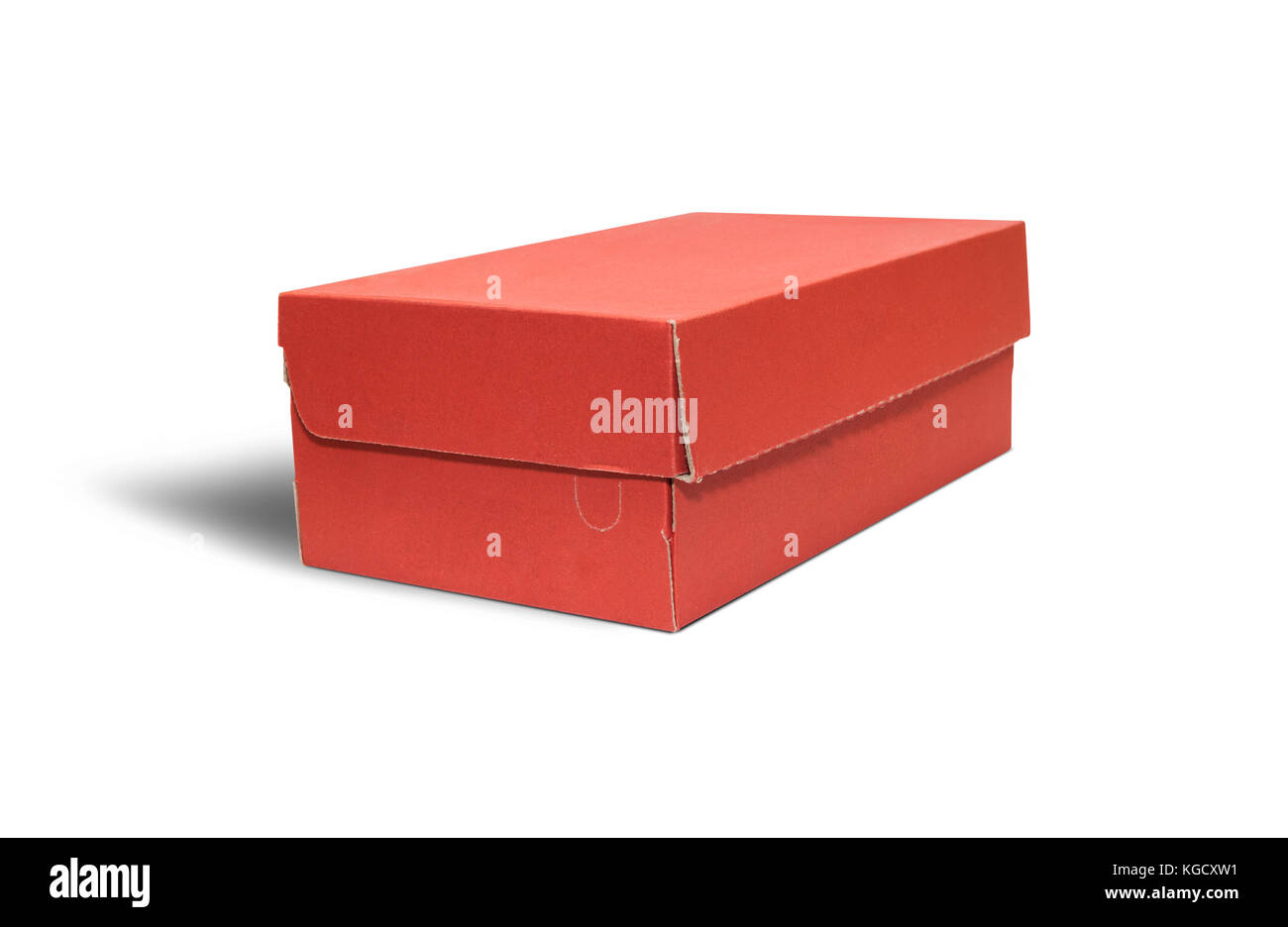 Empty Red Cardboard box with opened lid isolated on white background ...