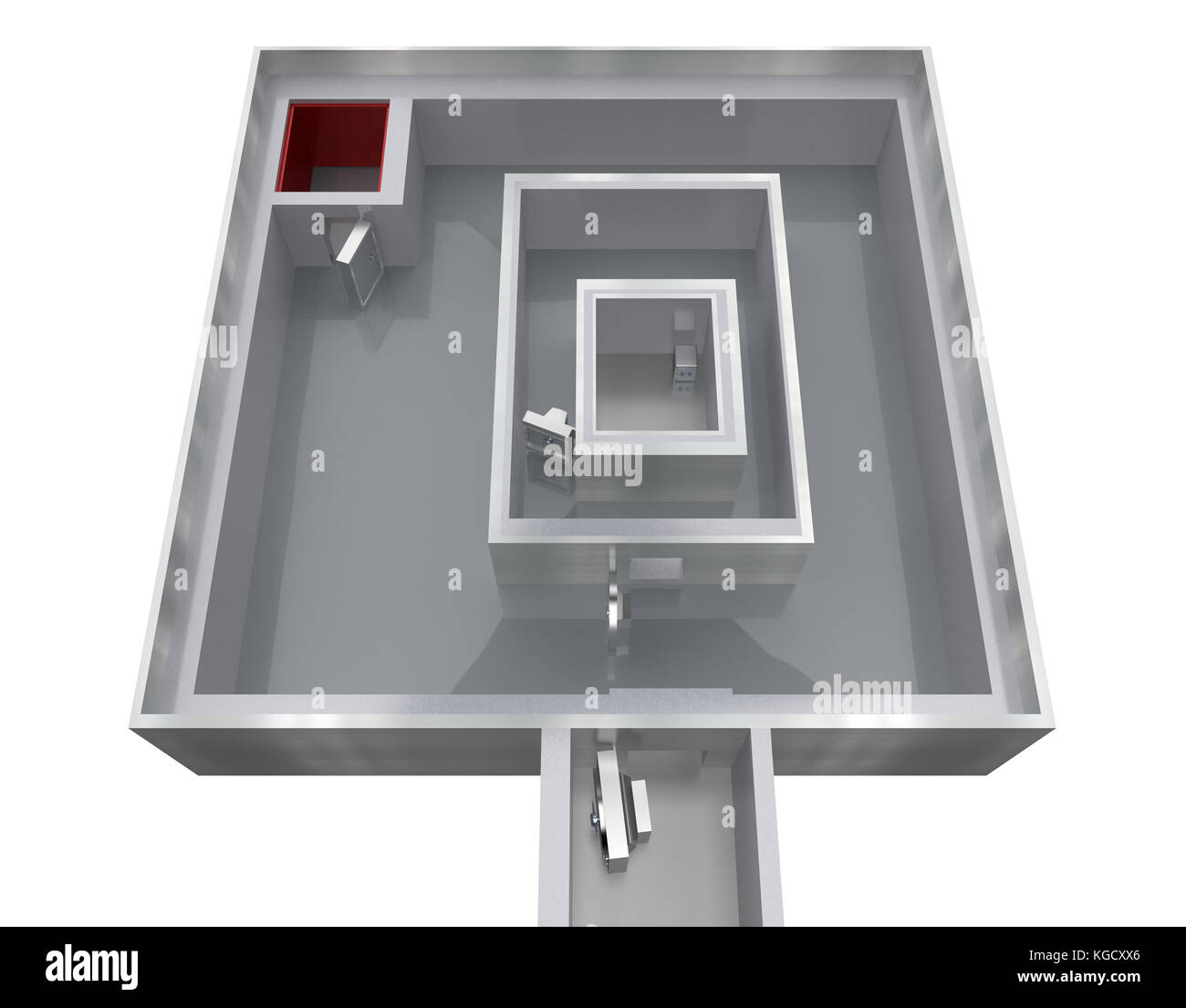 empty storage room bank top view 3d rendering Stock Photo - Alamy