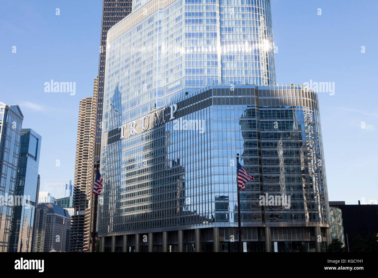 A view of the Trump International Hotel and Tower in Chicago Stock ...