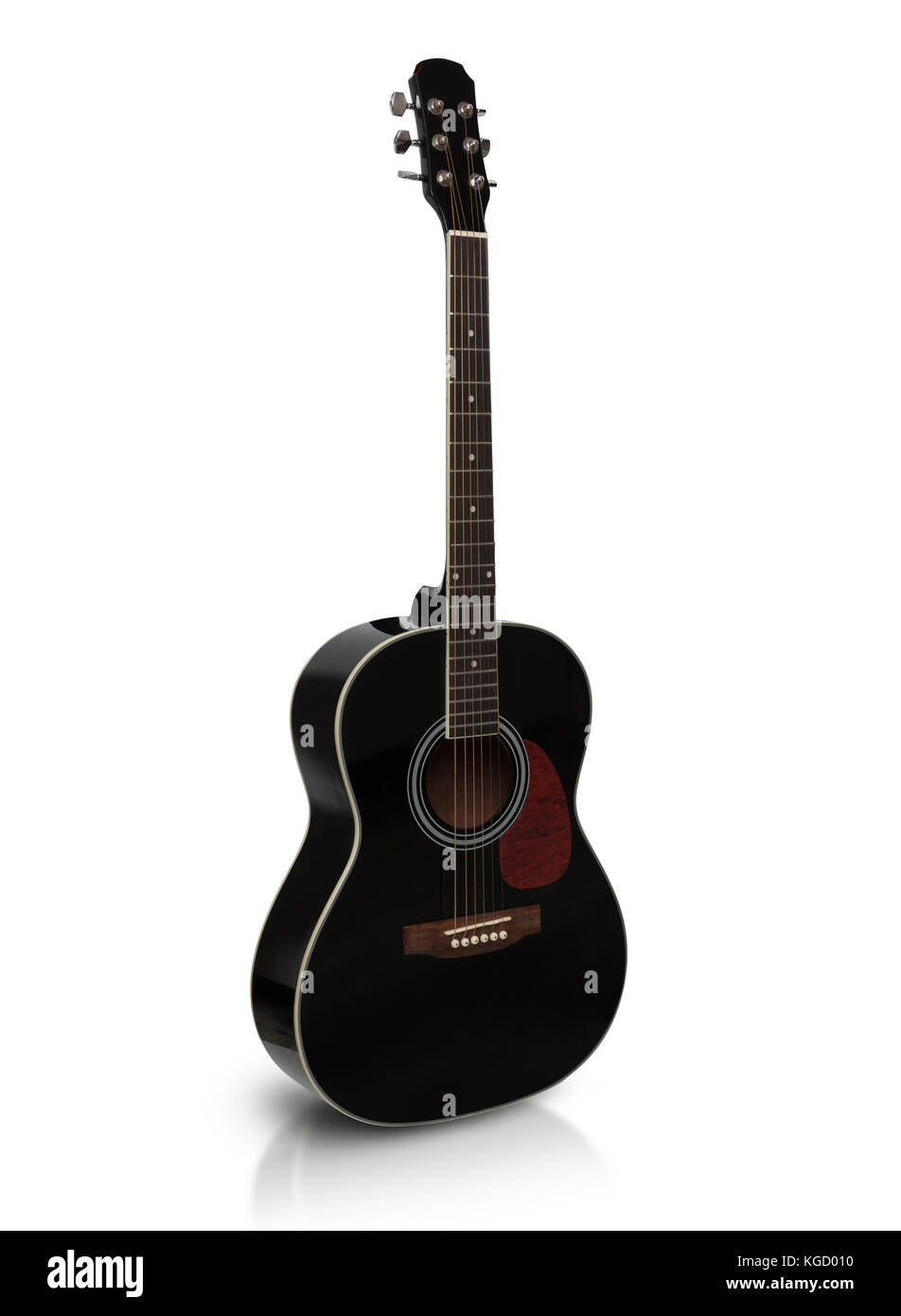 Acoustic guitar is isolated on the white background. With clipping path ...