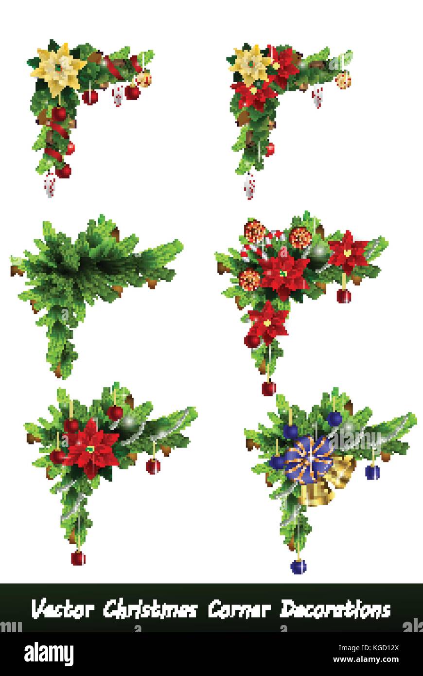 Set of Cristmas corner decorations Stock Vector Image & Art - Alamy