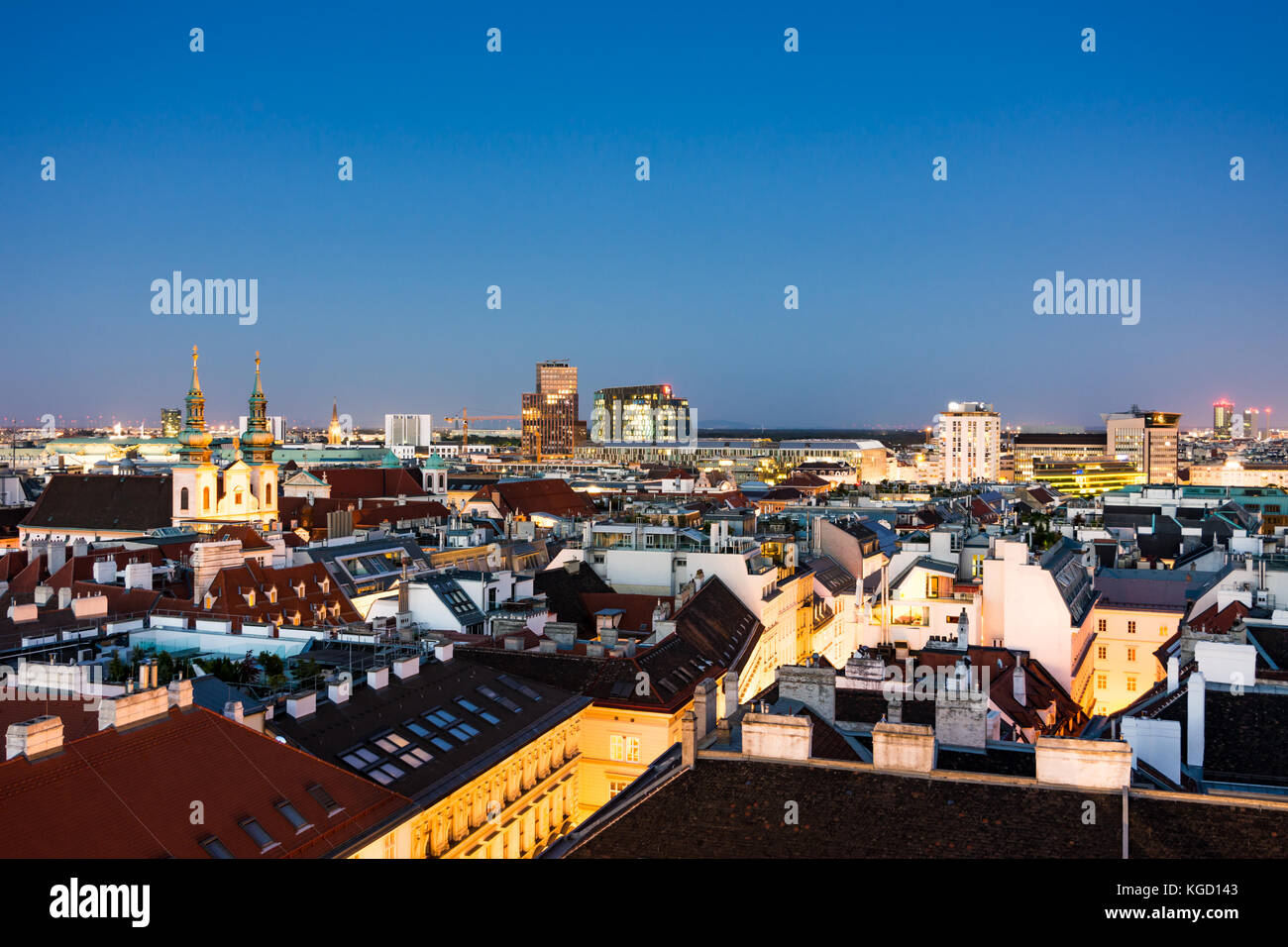 Vienna Skyline At Night Stock Photos & Vienna Skyline At Night Stock ...