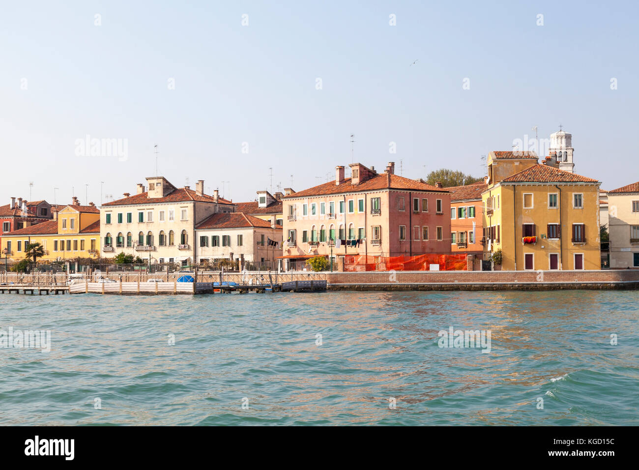 Colorful waterfront architecture on San Pietro di Castello island ...