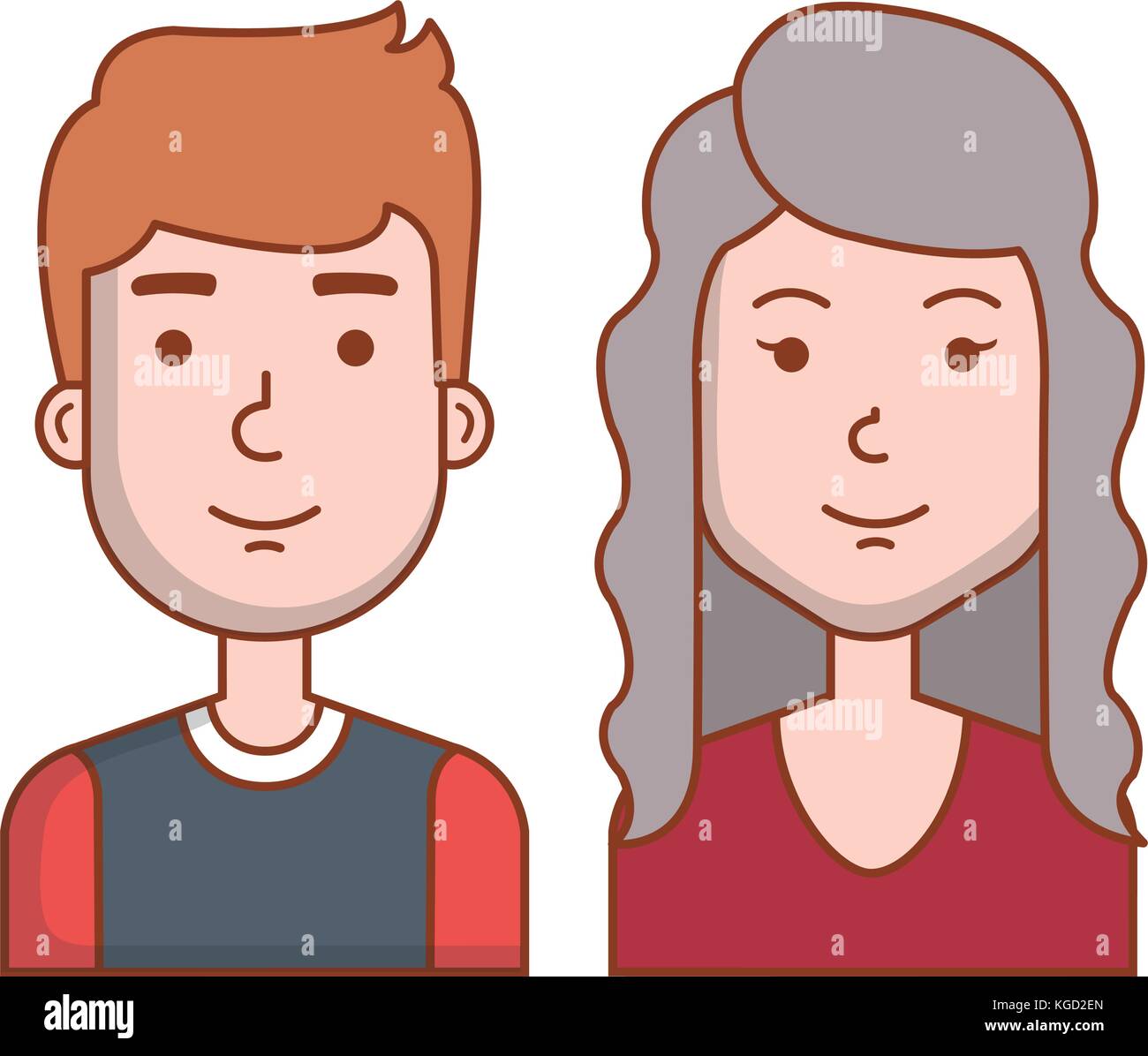 lovers couple avatars characters vector illustration design Stock ...