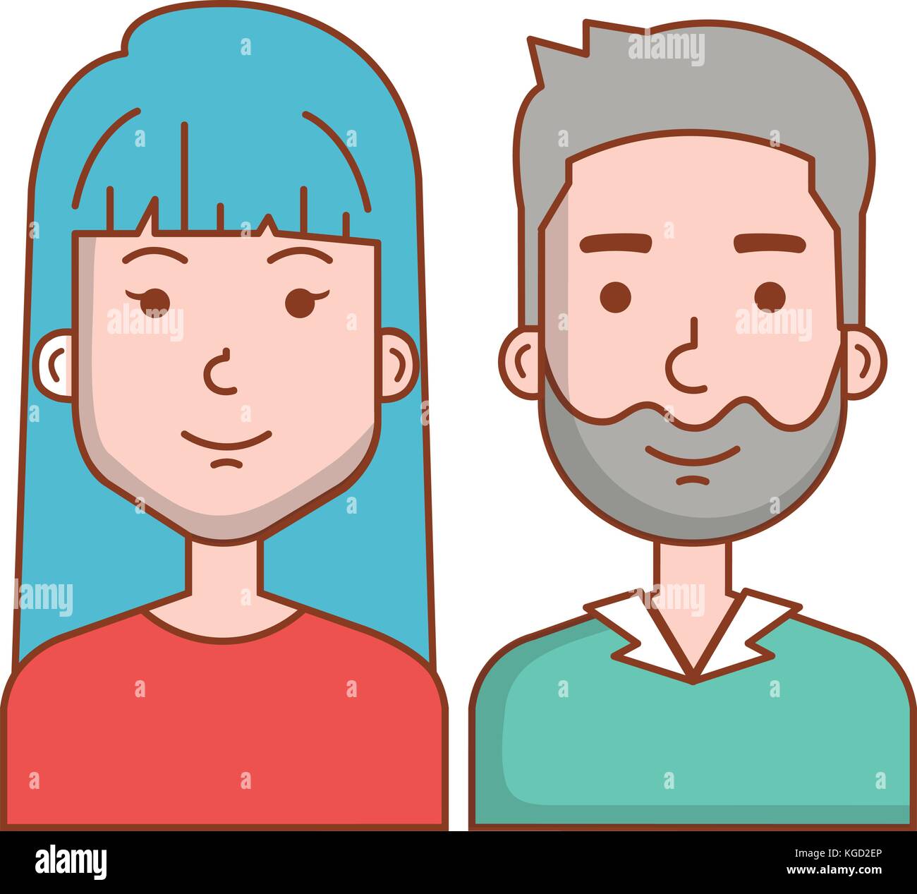 lovers couple avatars characters vector illustration design Stock ...