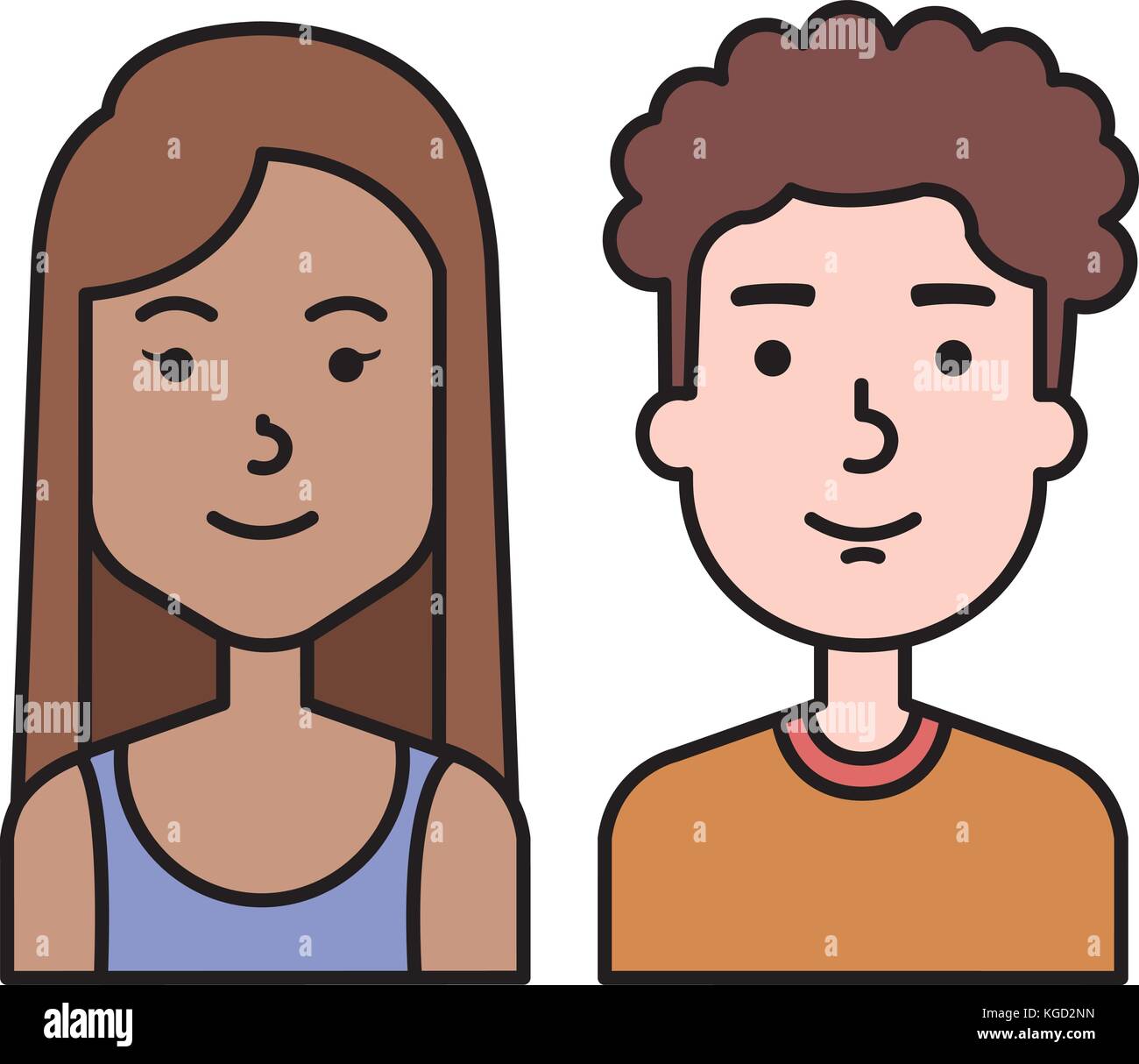 lovers couple avatars characters vector illustration design Stock ...