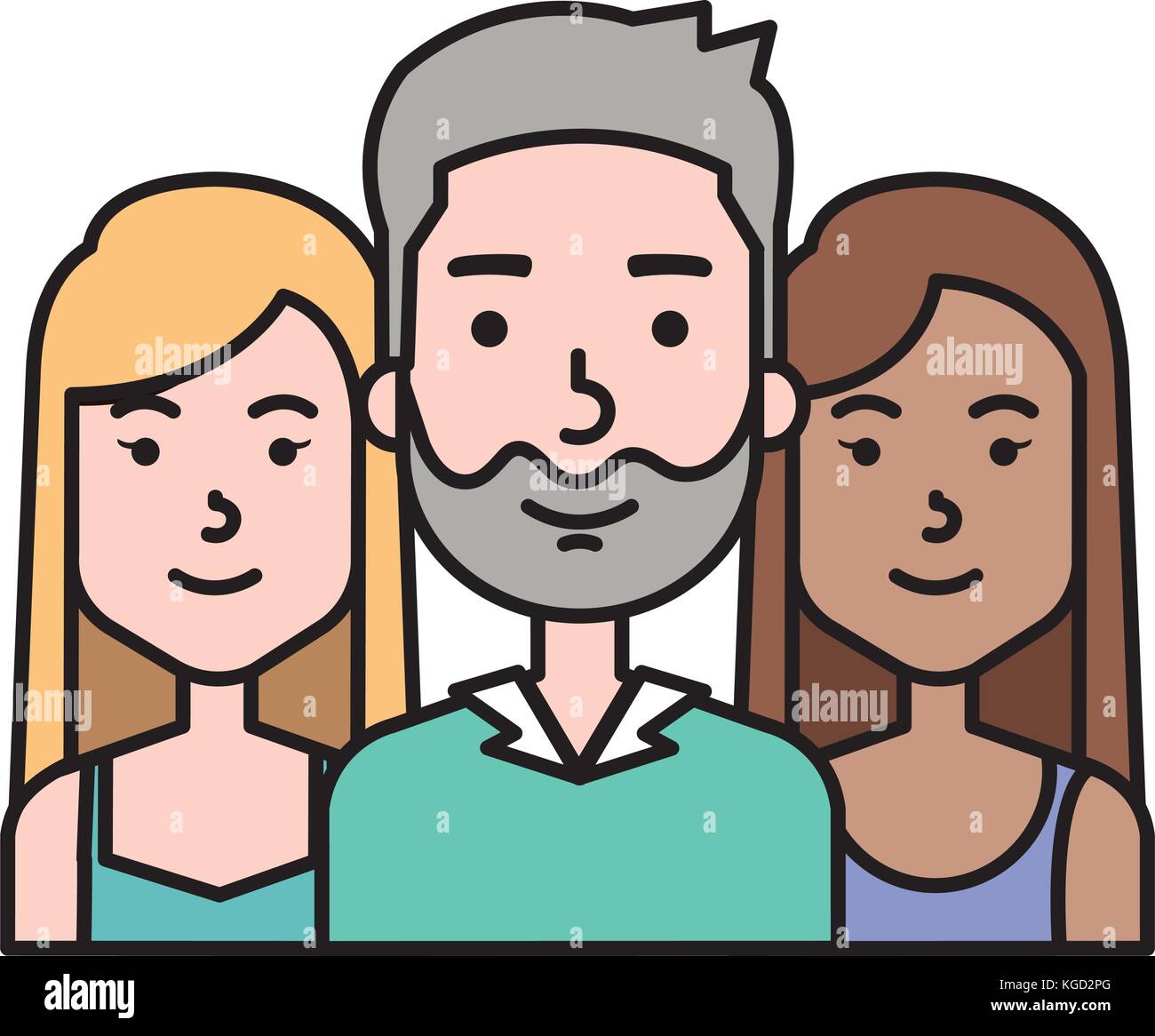 group of persons avatars characters vector illustration design Stock ...